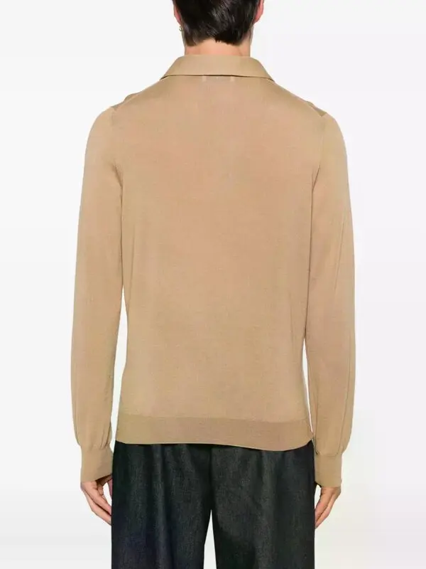 GRAN SASSO Long-sleeve Polo Shirt - Brown