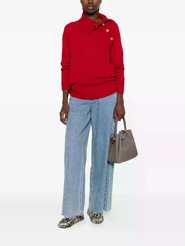 Zadig&Voltaire High-neck Sweater With Button Details - Red