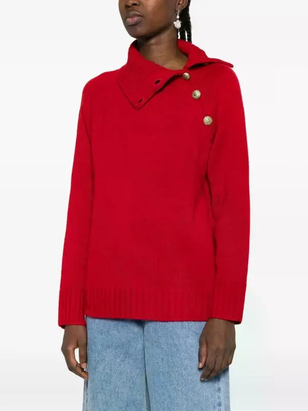 Zadig&Voltaire High-neck Sweater With Button Details - Red