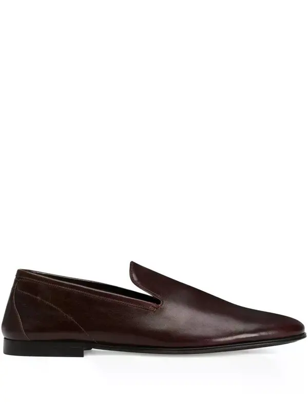 Dolce & Gabbana Erice Leather Loafers - Red