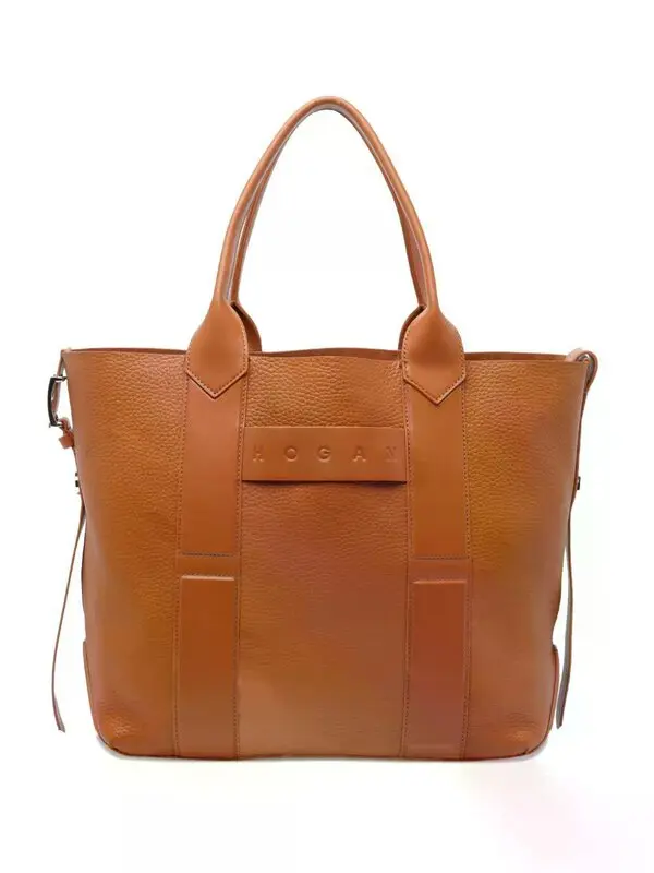 Hogan Script-detail Leather Tote