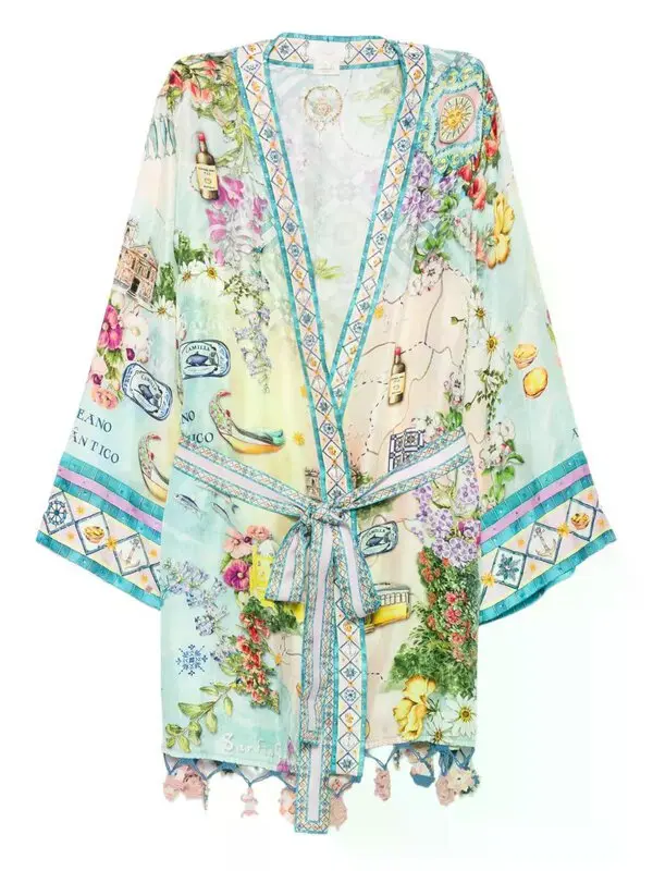 Camilla Floral-print Wrap Cape