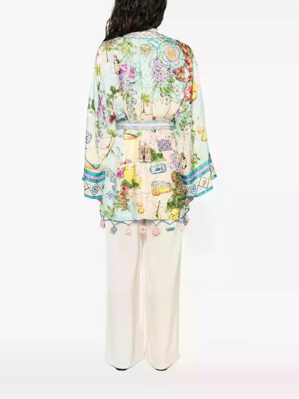 Camilla Floral-print Wrap Cape