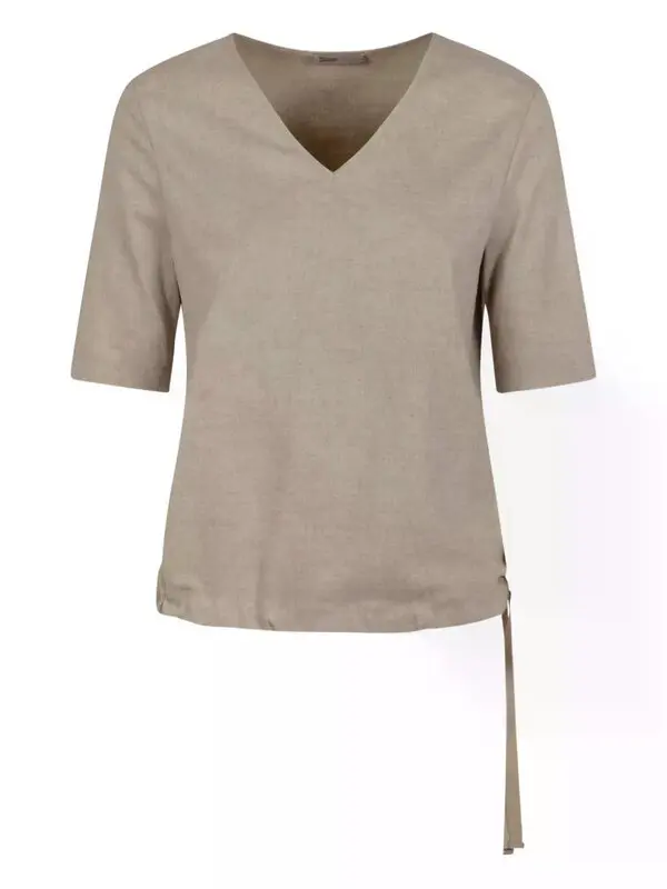 Herno V-neck Top With Side-tie