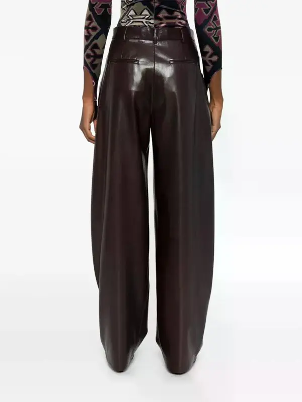 Andamane Pleated Faux Leather Trousers