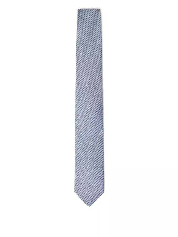 LANVIN Geometric Textured Neck Tie - Blue
