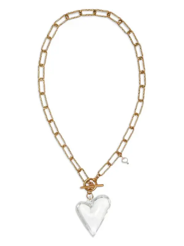 LABELLED JEWELLERY Heart Of Glass Toggle Chain Necklace - Gold