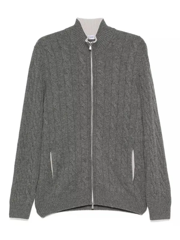 GRAN SASSO Cable-knit Zip-front Cardigan