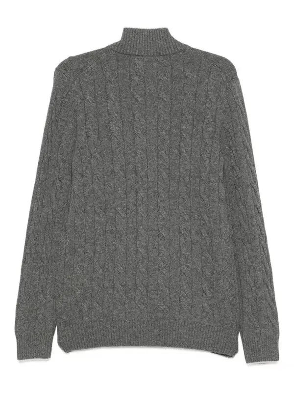 GRAN SASSO Cable-knit Zip-front Cardigan