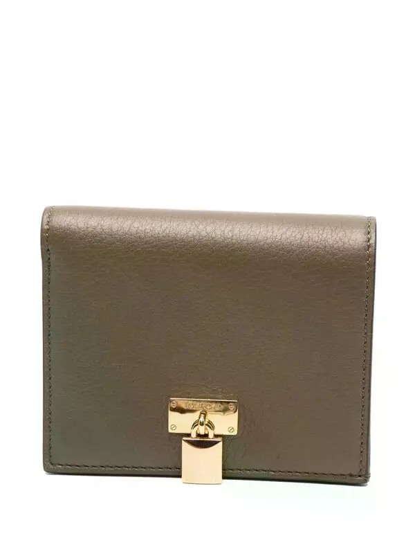 TOM FORD Padlock Leather Wallet - Green