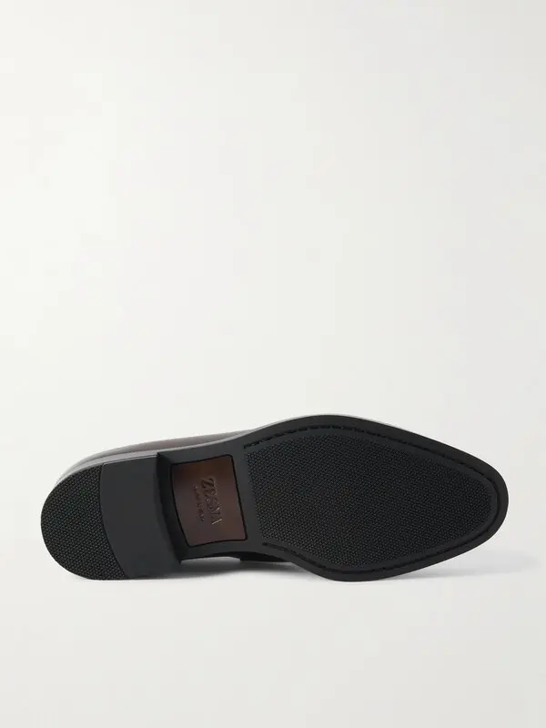 Zegna Classic Flex Glossed-leather Penny Loafers