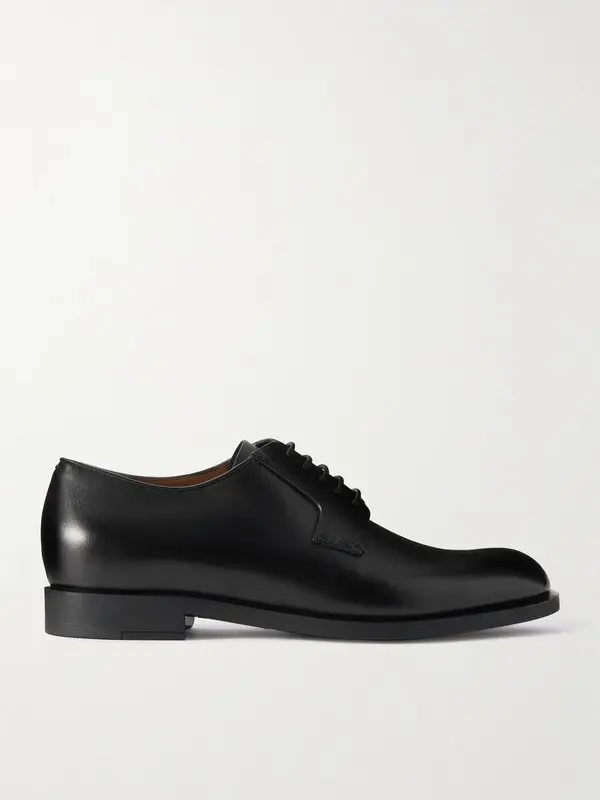 Zegna Leather Derby Shoes - Black