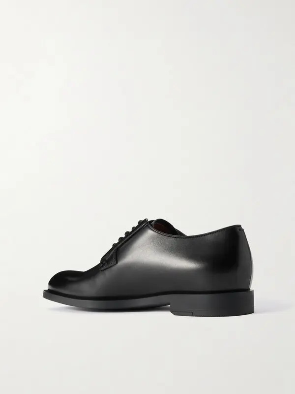 Zegna Leather Derby Shoes - Black