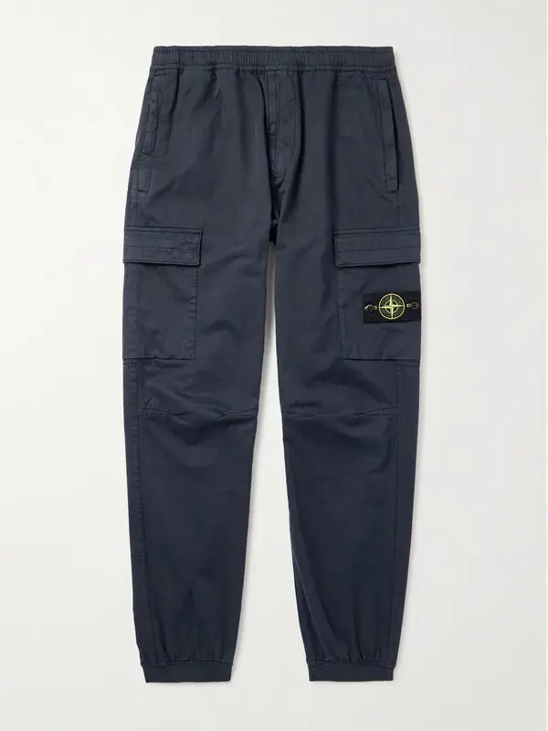 Stone Island Tapered Cotton-blend Trousers
