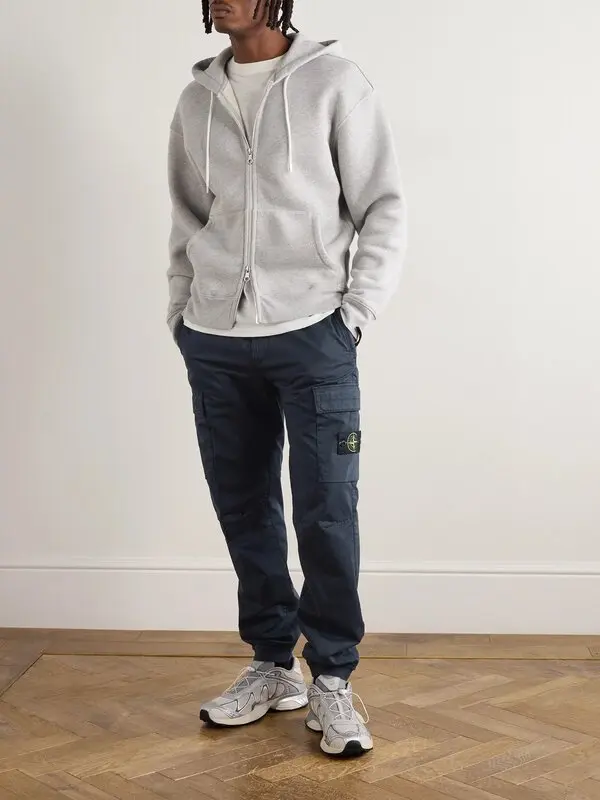 Stone Island Tapered Cotton-blend Trousers