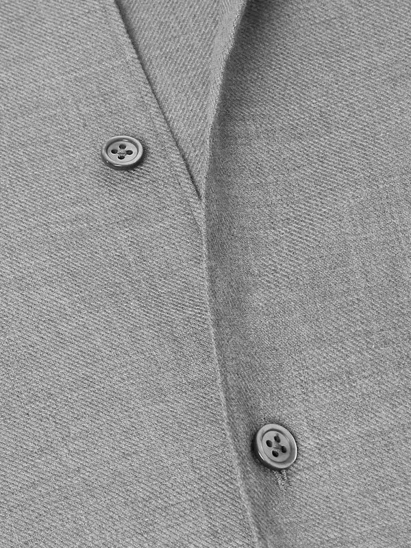 Zegna Cotton And Cashmere-blend Twill Shirt - Gray
