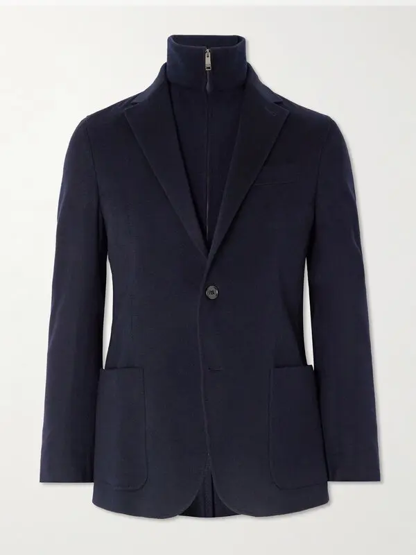 Zegna Layered Cashmere Blazer - Blue