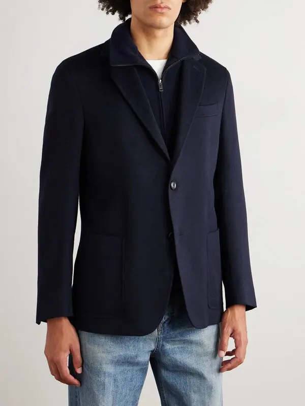 Zegna Layered Cashmere Blazer - Blue