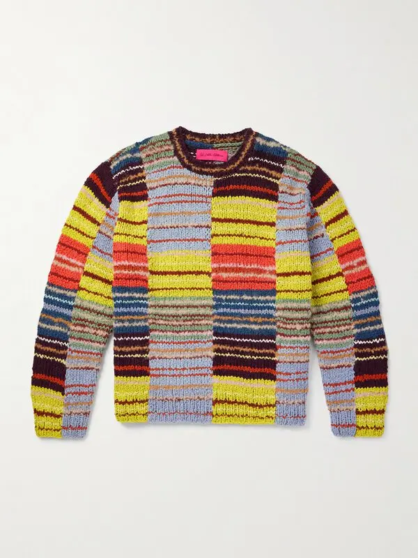 THE ELDER STATESMAN Scrap Patchwork Cotton-blend Sweater