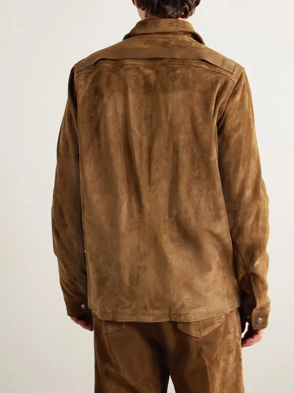 Rick Owens Brad Suede Bomber Jacket - Brown