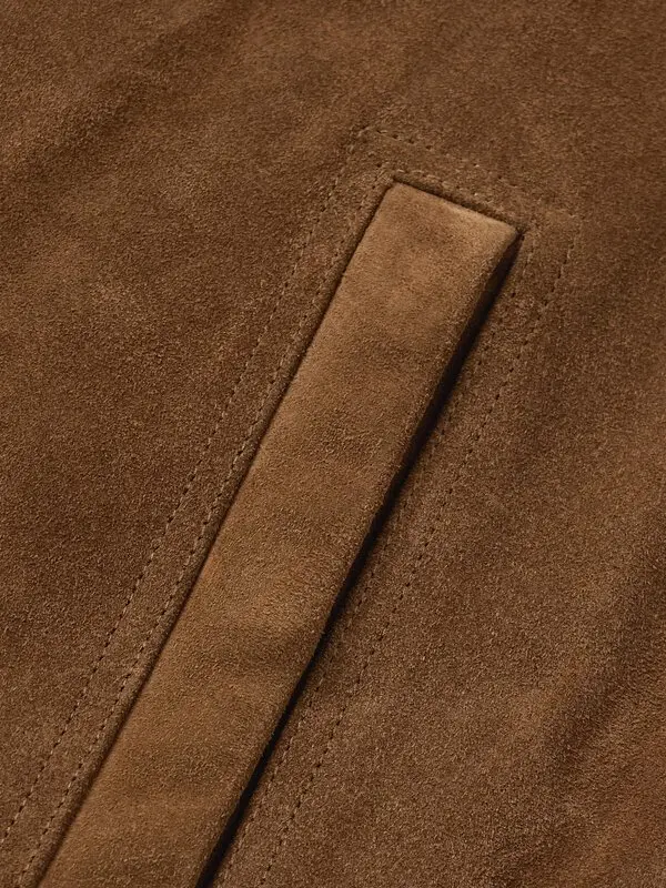 Rick Owens Brad Suede Bomber Jacket - Brown