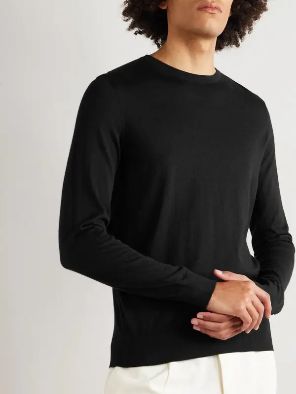 Zegna Cashmere And Silk-blend Sweater - Black