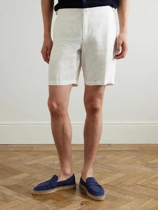 Orlebar Brown Norwich Straight-leg Linen Shorts - Neutrals