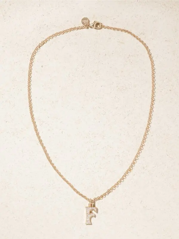 MARLO LAZ Initial Diamond 14k Necklace