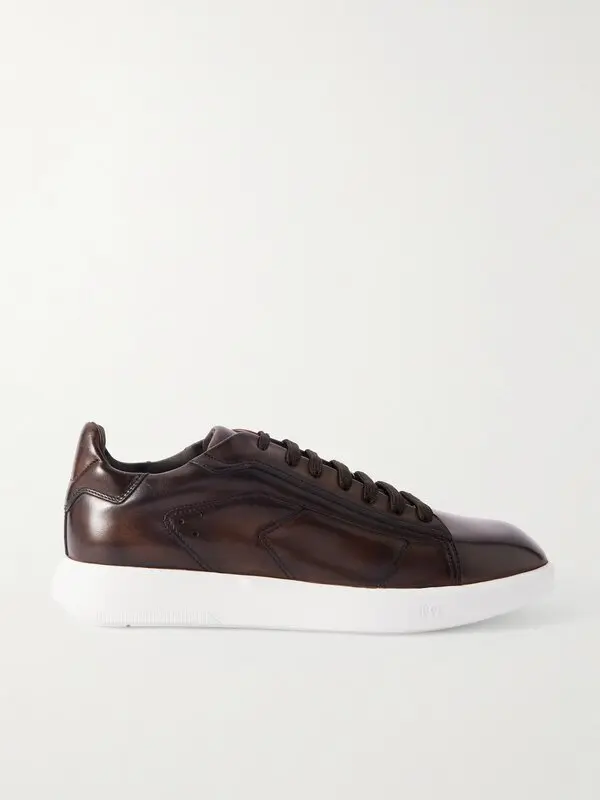 Berluti Stellar Venezia Leather Sneakers - Brown