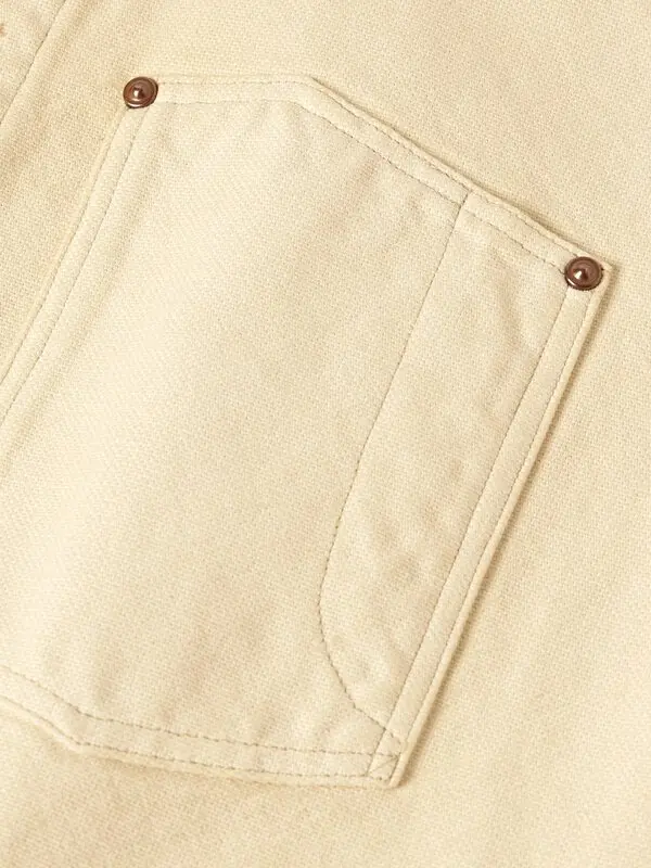 A.PRESSE Corduroy-trimmed Canvas Coverall Jacket