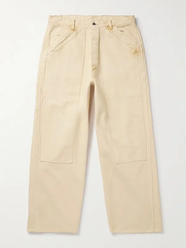 A.PRESSE Vintage Double-knee Wide-leg Jeans - Neutrals
