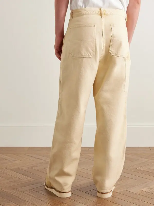 A.PRESSE Vintage Double-knee Wide-leg Jeans - Neutrals