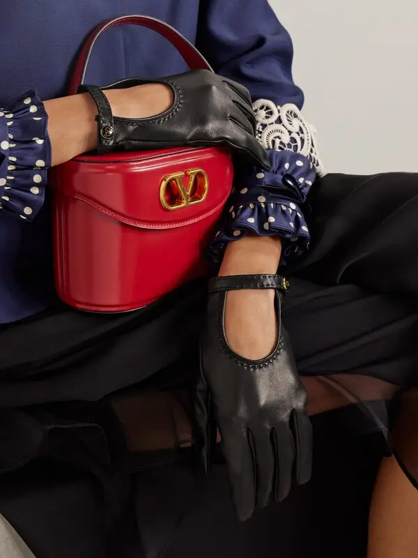 Valentino Garavani Vlogo Leather Gloves