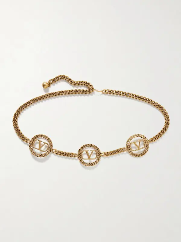 Valentino Garavani Vlogo Chain Belt - Gold