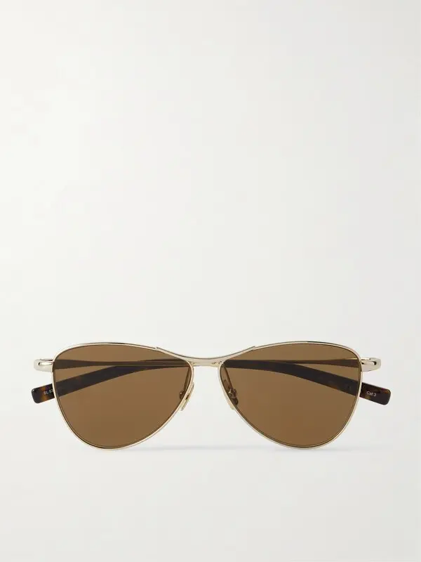 Saint Laurent Vesper Aviator-style Sunglasses - Gold