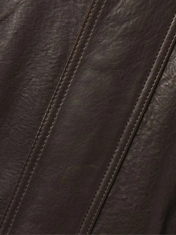 Nour Hammour Dalma Leather Bomber Jacket