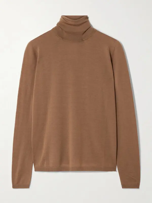 Max Mara Saluto Wool Turtleneck Sweater - Brown