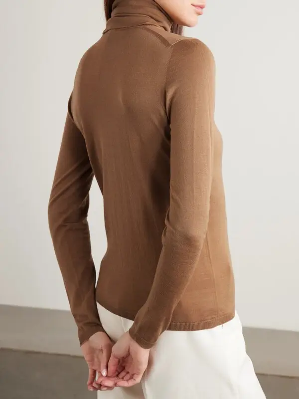 Max Mara Saluto Wool Turtleneck Sweater - Brown