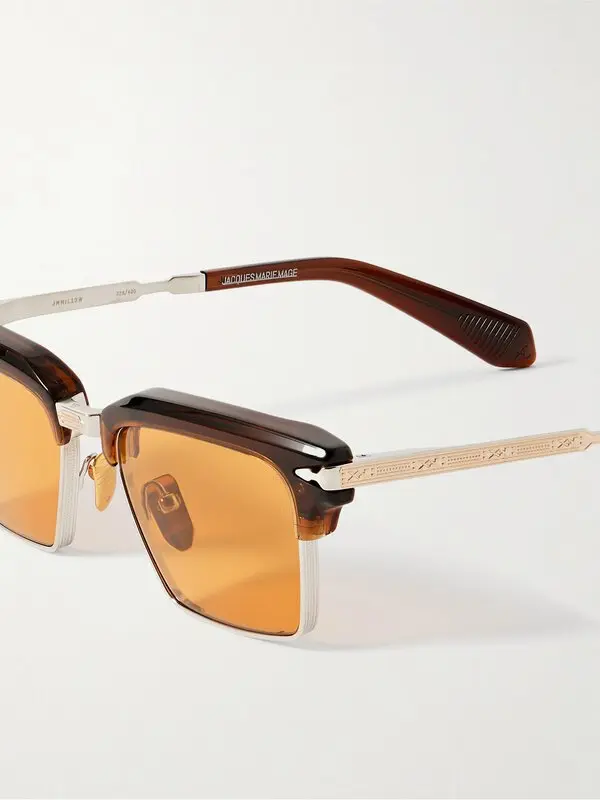 JACQUES MARIE MAGE Alin Square-frame Sunglasses - Tortoiseshell