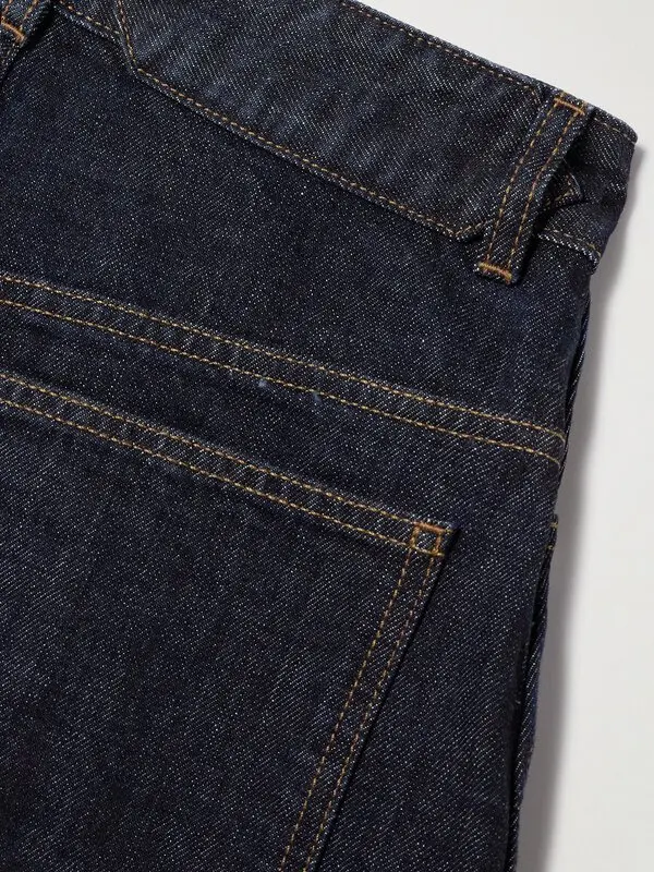 Jacquemus The Ovalo De-nîmes Pleated High-rise Barrel-leg Jeans - Blue