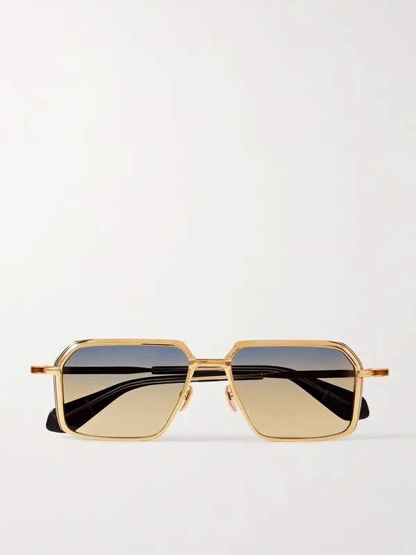 JACQUES MARIE MAGE Vasco Rectangle-frame Sunglasses - Gold