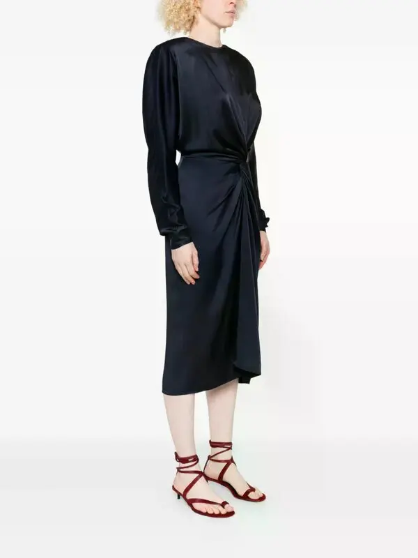 Stella McCartney Twist-front Long-sleeve Midi Dress - Blue