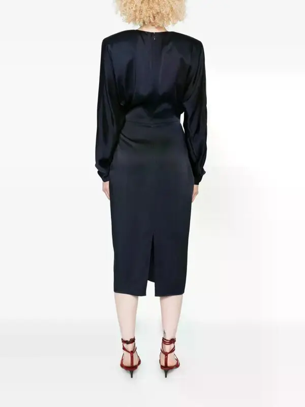 Stella McCartney Twist-front Long-sleeve Midi Dress - Blue