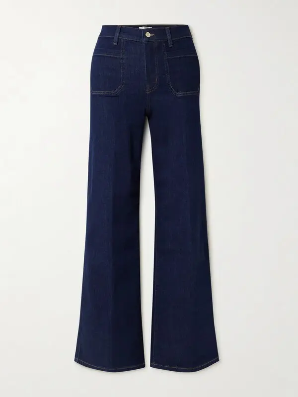 FRAME Le Slim Palazzo Modernist Pocket High-rise Wide-leg Jeans - Blue