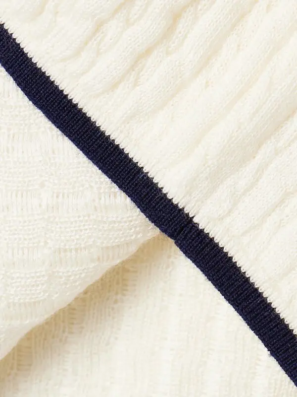 FRAME Cable-knit Cashmere And Silk-blend Vest