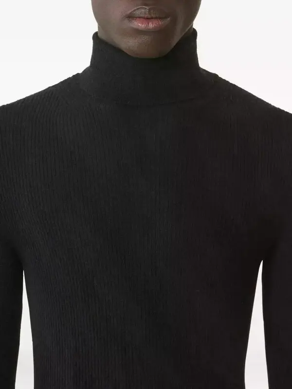LANVIN Ribbed Turtleneck Sweater - Black