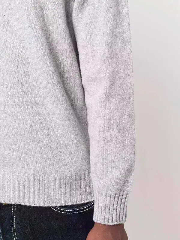 D4.0 Ribbed-trim Virgin Wool Jumper - Grey