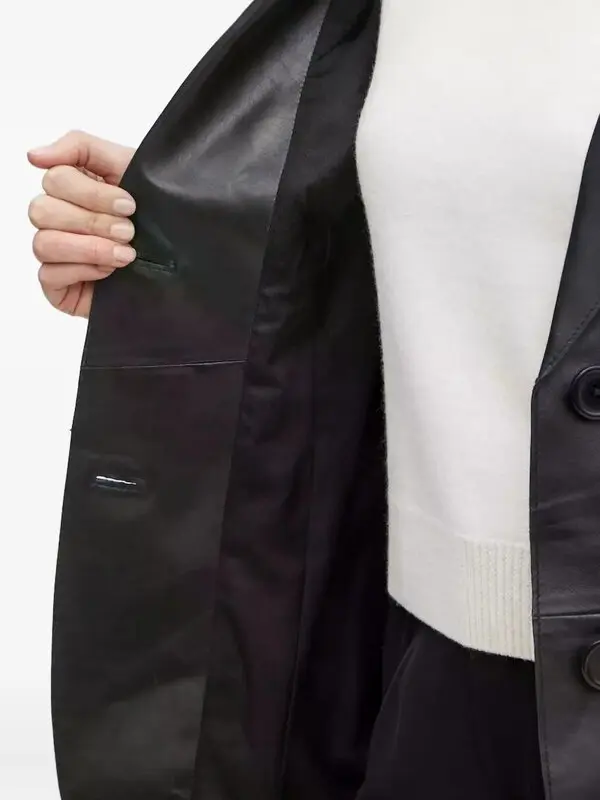 STAND STUDIO Leather Fitted Blazer