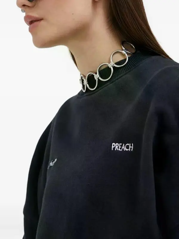 PREACH Embroidered Long-sleeve Sweatshirt - Black