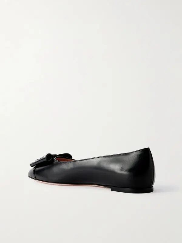 Bally B-bow Studded Leather Ballet Flats